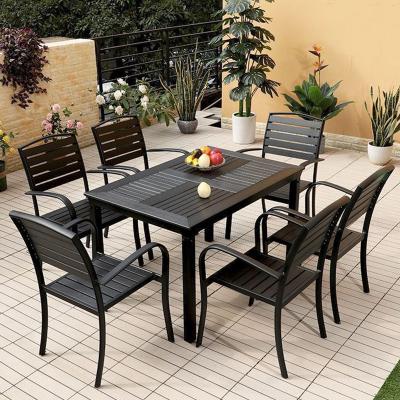China Modern Outdoor Courtyard Table Chairs Combination Corrosion Plastic for Garden Cafe Balcony Park Entry or Home Bar Leisure for sale