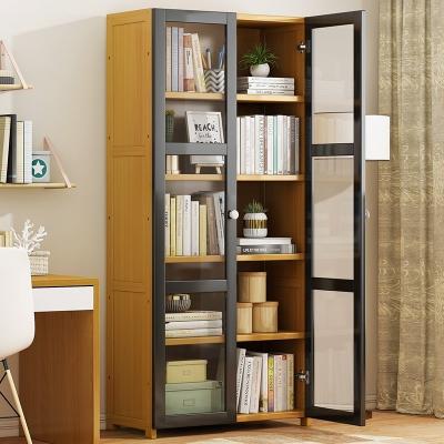 China Modern Design Glass Door Display Cabinet Bookcase Linen Storage Organizer Cube Kitchen Appliance Shelf for Bathroom Apartment for sale