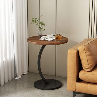 China Modern Small Wood Corner Sofa Side Table with Metal Frame for Bed Living Room or Bedroom General Use Home Furniture for sale