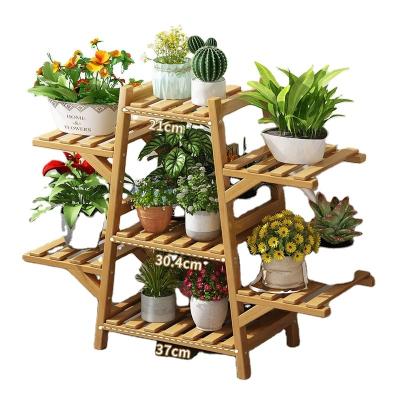 China Plants Stand in Door Flower Pot Shelves Multi Tiers Wood Indoor and Outdoor Decoration Estante De Flores for sale