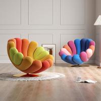 China Modern Leisure Arm Sofa Chair Italian Design Colorful Hotel Velvet Fabric Sea Anemone Rotating Lounge for sale