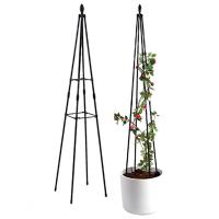China PE Coated Four-Corner Flower Tower Cucumber Climbing Rack Triangular Clematis for Home Use for sale