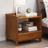 China Bamboo Bedside Nightstand with Drawer Small Desk Side Table and Organizer Rack for Bedroom or Living Room for sale