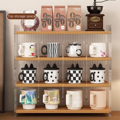 China Acrylic Desktop Organizer Rack for Mug Cup Cosmetics Storage Water Bottle Kitchen Pantry-for Kitchen Islands & Carts for sale