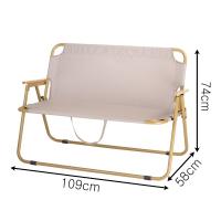 China Portable Outdoor Double Seat Metal Lounge Chair with Folding Armrest Modern Design for Camping Leisure Park Use for sale