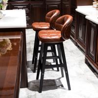 China High Stool Household Chair Bar Solid Wood Light Luxury Modern Simple for sale