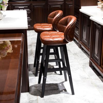 China High Stool Household Chair Bar Solid Wood Light Luxury Modern Simple for sale