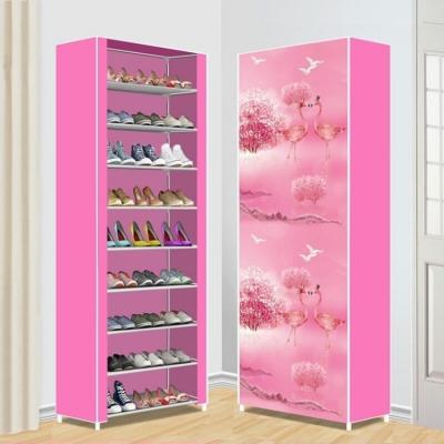 China Large Capacity Simply-Assembled Simple Fabric Shoe Rack Non-Woven with Zip Convertible Metal Porte Chaussures for Home Hotel for sale