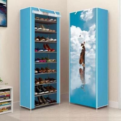 China Simply-assembled Simple Fabric Shoe Rack Non Woven with Zip Large Capacity Porte Chaussures for sale