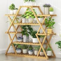 China Indoor/Outdoor Bamboo Window Plant Stand with Double Tiers Clearanced Pot Ladder Shelves for Decoration for sale