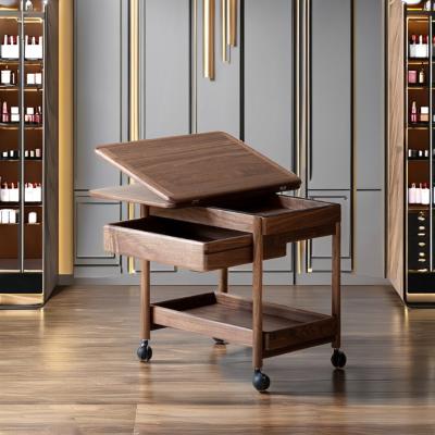 China Home Living Room Coffee Table Small Household Solid Wood Sofa Side Storage Cabinet Countertop Foldable Mobile for sale