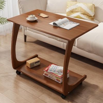 China Coffee Table, Small Side for Sofa Couch and Bed, Rolling Study Desk, 2 Layer Rack Working Station in Living Room for sale