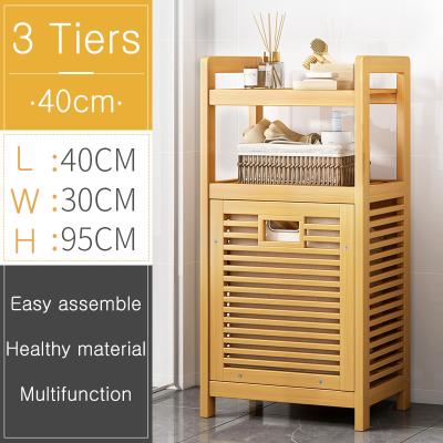 China Large Space Bamboo Hampers for Laundry Double-Tier Tilt-out Basket with Removable Liner Bag for Cleaning Clothing for sale