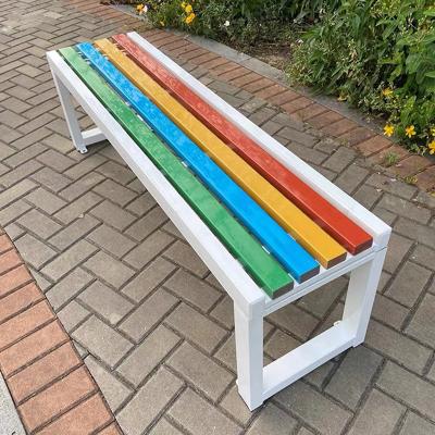 China Modern Design Outdoor Garden Patio Park Solid Wood 2-4 Seat Lounge Chair Weatherproof Metal Bench for Beach or Mall Use for sale
