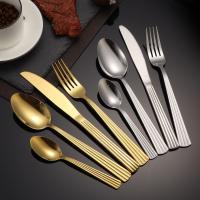 China Casa Luna Golden Cutlery Set Stainless Steel 18/10 Inoxidable Flatware 24pc Golden Plated Inoxidable 18/10 Flatware for sale
