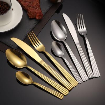 China Casa Luna Golden Cutlery Set Stainless Steel 18/10 Inoxidable Flatware 24pc Golden Plated Inoxidable 18/10 Flatware for sale
