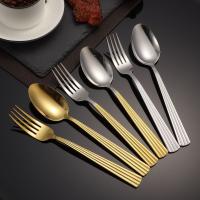 China Casa Luna Golden Cutlery Set Stainless Steel 18/10 Inoxidable Flatware 24pc Golden Plated Inoxidable 18/10 Flatware for sale