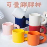 China Creative Color Glaze Water Cup | Nordic Solid Color Ceramic Mug Spoon | Custom Advertising Logo Engraving | Heat Resistant Large for sale
