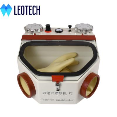 China Dual Pen Dental Sandblasting Machine with 0.4 MPA Pressure and 10KW Power for Restorative Dentistry Surface Preparation for sale