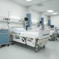 China DH-III Electric Hospital Bed 6 Medical Motors Nurse Control Panel Full Guardrails 250kg Capacity for sale