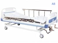 China Dual-Layer Manual Nursing Bed 2150x1080mm with Crank Adjustments for Hospital Care for sale