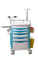 China ET600 Emergency Crash Cart 10 Drawers 6 Color Options Powder-Coated Steel Hospital Code Organization for sale