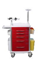 China ET600 Emergency Crash Cart 10 Drawers 6 Color Options Powder-Coated Steel Hospital Code Organization for sale