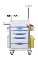 China ET600 Emergency Crash Cart 10 Drawers 6 Color Options Powder-Coated Steel Hospital Code Organization for sale
