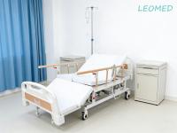 China Electric Turning Care Bed Triple Electric Adjustment 1080mm Wide Optional Wooden Headboard for sale