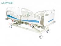 China Five-Function Electric Hospital Bed 0-14 Degree Trendelenburg Tilt 1.1mm Cold-Rolled Steel Bed Pan ICU Medical Positioning for sale