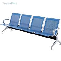 China Hospital Waiting Chair Steel Frame Leather Seat Chrome Armrest Custom for sale