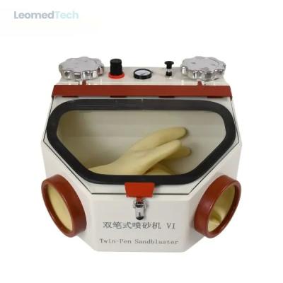 China Dual Pen Dental Sandblasting Machine with 0.4 MPA Pressure and 10KW Power for Restorative Dentistry Surface Preparation for sale