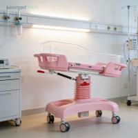 China Height-Adjustable ABS Baby Crib 850-1000mm Transparent Inclining Bassinet Locking Casters Model A24 ABS-1 for sale