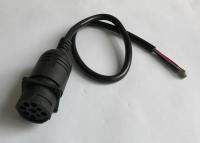 China Deutsch 9 Pin Type 1 J1939 Male Square Flange to Open End Cable 18AWG Custom Length for sale
