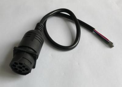China Deutsch 9 Pin Type 1 J1939 Male Square Flange to Open End Cable 18AWG Custom Length for sale