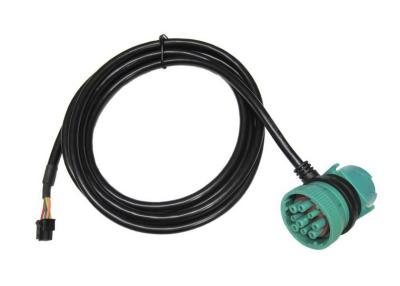 China Green Deutsch 9-Pin J1939 Female Male Pass-through to Molex 6 Pin Female Cable 20AWG for sale