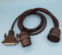 China Deutsch J1939 9 Pin Female to DB25 Female and J1939 Male Splitter Y Cable 20AWG for sale