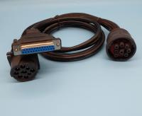 China Deutsch 9-Pin J1939 Female to DB25P Female and J1939 Male Splitter Y Cable 20AWG for sale