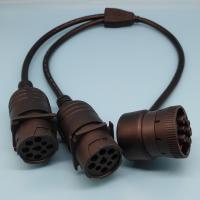 China Right Angle J1939 Deutsch 9 Pin Female to Dual 9 Pin Male Y Cable 20AWG for sale
