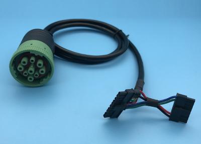 China Green Deutsch 9 Pin J1939 Female to Molex 10 Pin and 8 Pin Female Cable 20AWG for sale