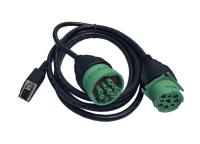 China Green Deutsch 9 Pin J1939 Female to HD15P Male and J1939 Male Split Y Cable 20AWG for sale