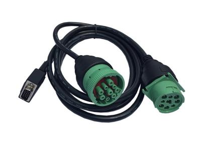 China Green Deutsch 9 Pin J1939 Female to HD15P Male and J1939 Male Split Y Cable 20AWG for sale