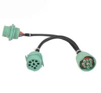 China Green Deutsch 9 Pin J1939 Female to Dual Male Y Adapter Cable 20AWG for sale