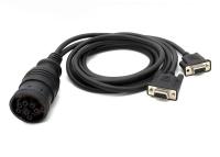 China Black J1939 Deutsch 9 Pin Female to Dual DB9P Female Truck Y Cable 20AWG for sale