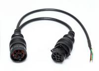 China Deutsch 9 Pin J1939 Female to Male and Open End CAN Bus Split Y Cable 20AWG for sale