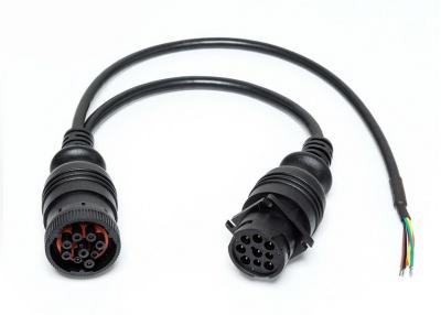China Deutsch 9 Pin J1939 Female to Male and Open End CAN Bus Split Y Cable 20AWG for sale