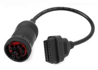 China J1939 Deutsch 9-Pin Female to OBD2 J1962 Female CAN Bus Cable 20AWG for sale