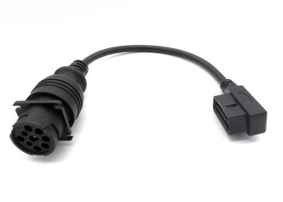 China Deutsch 9 Pin J1939 Male to Right Angle OBD2 16 Pin Male CAN Bus Cable 20AWG for sale
