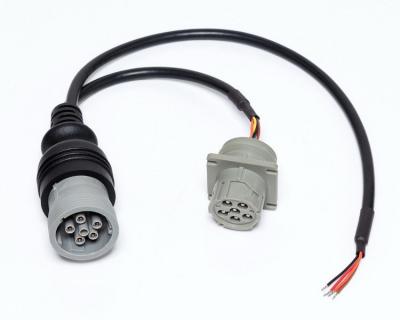 China Deutsch 6 Pin J1708 Female to Male and Open End Y Adapter Cable 18AWG Custom Length for sale
