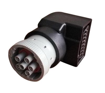 China Grey Deutsch 6 Pin J1708 Female to Right Angle OBD2 J1962 Female Adapter 20AWG for sale